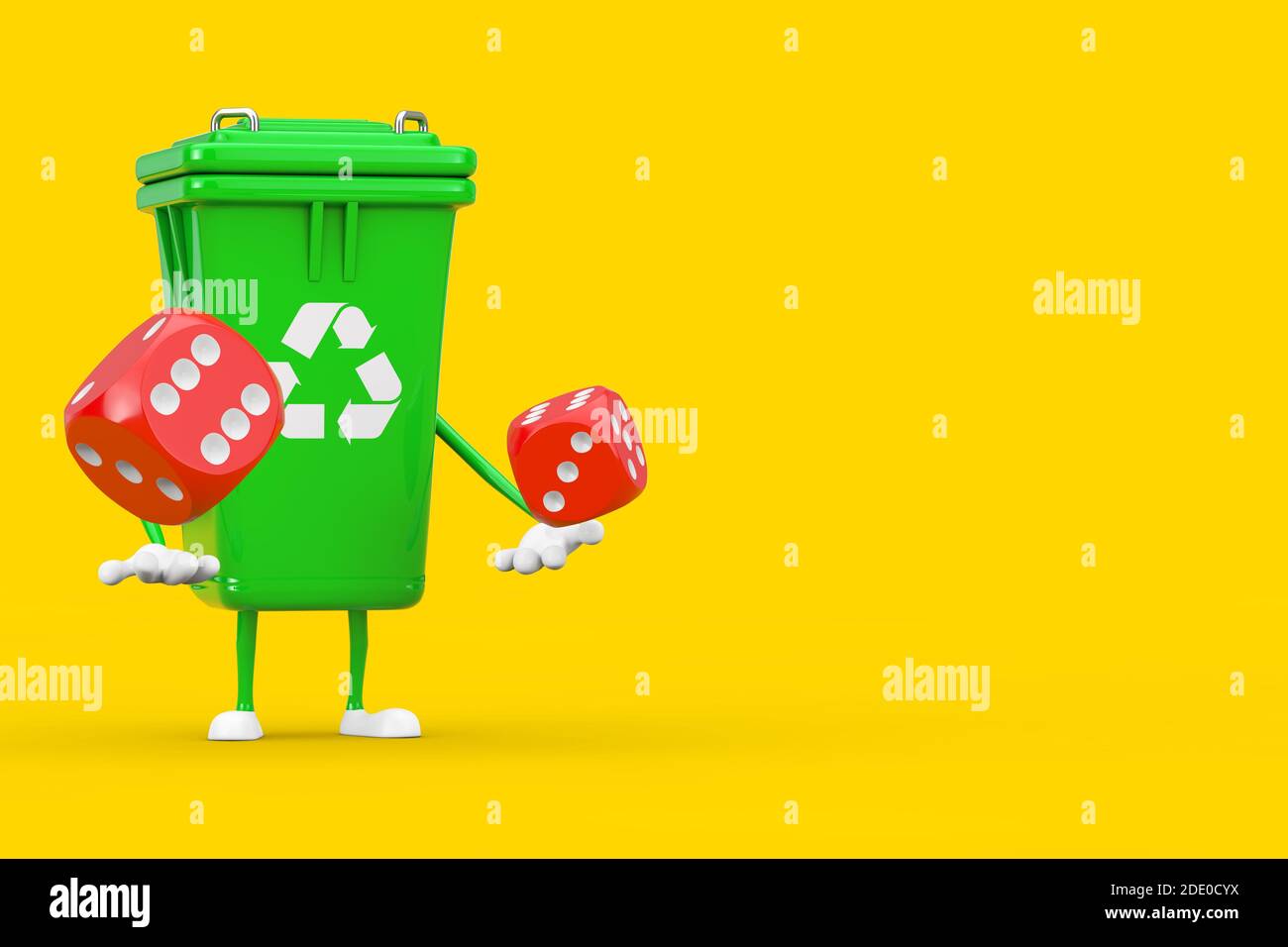 Recycle Sign Green Garbage Trash Bin Character Mascot with Red Game ...