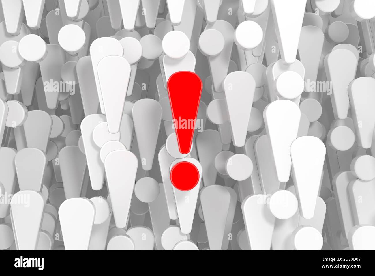 A Lot of White Exclamation Marks with One Red as Background extreme ...