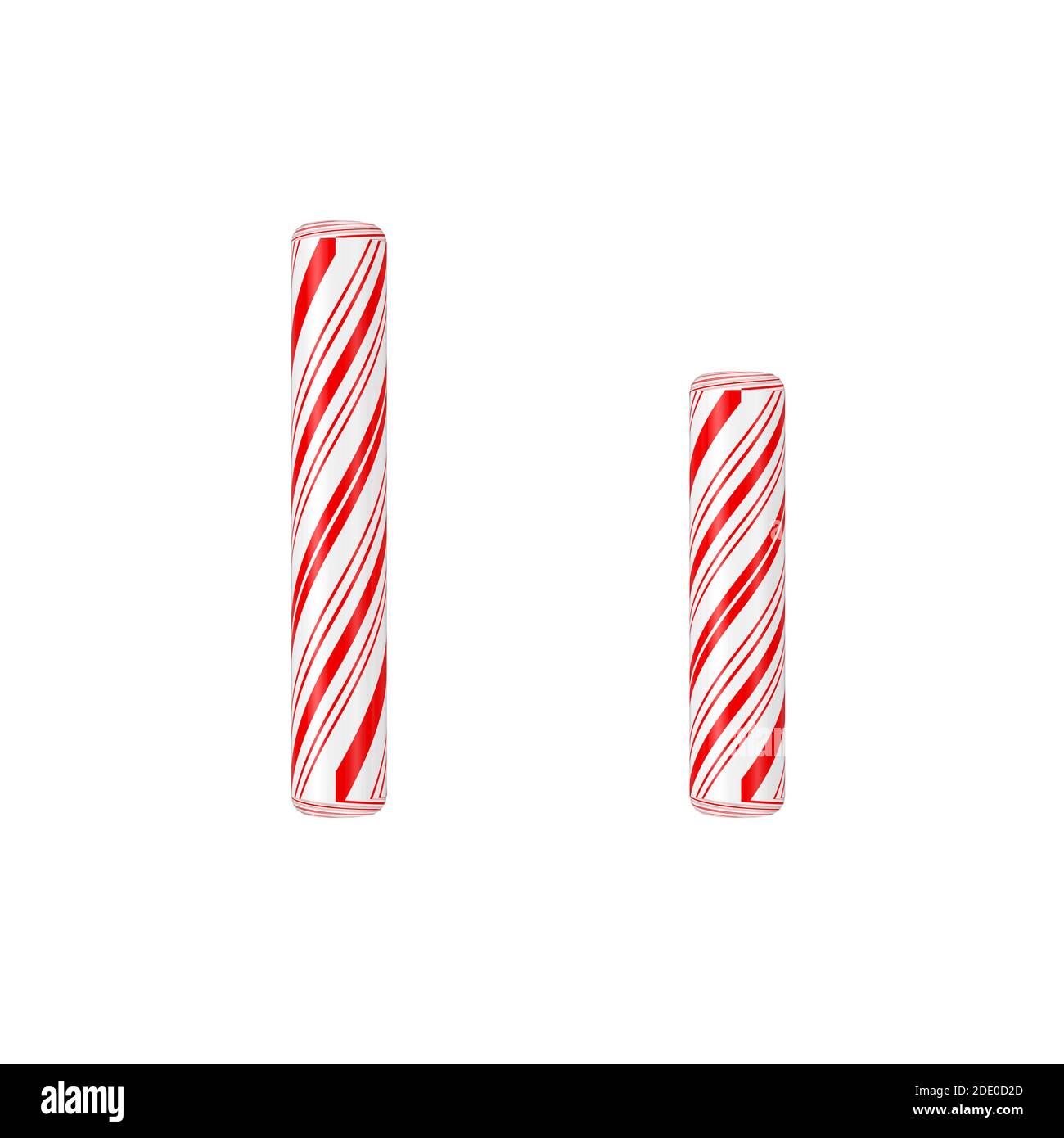 Letter I Mint Candy Cane Alphabet Collection Striped in Red Christmas ...