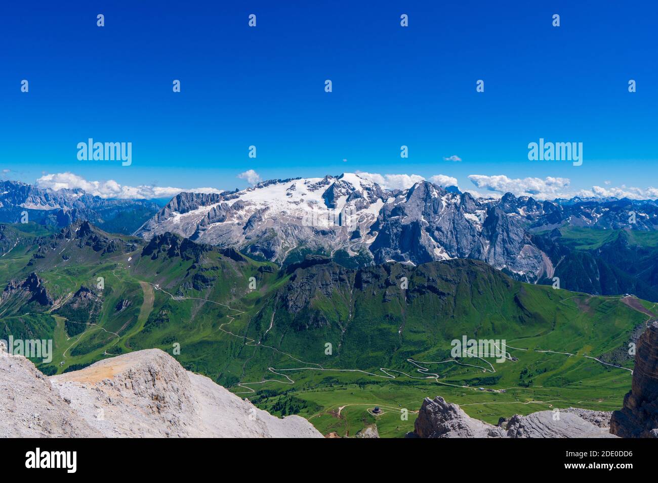 Marmolada massif, Dolomiti, Itay. Beautiful view over the Marmolada ...
