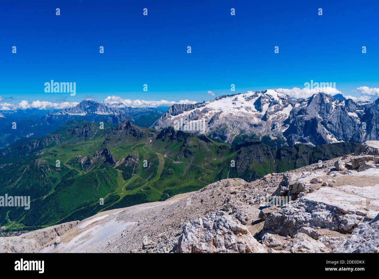 Marmolada massif, Dolomiti, Itay. Beautiful view over the Marmolada ...
