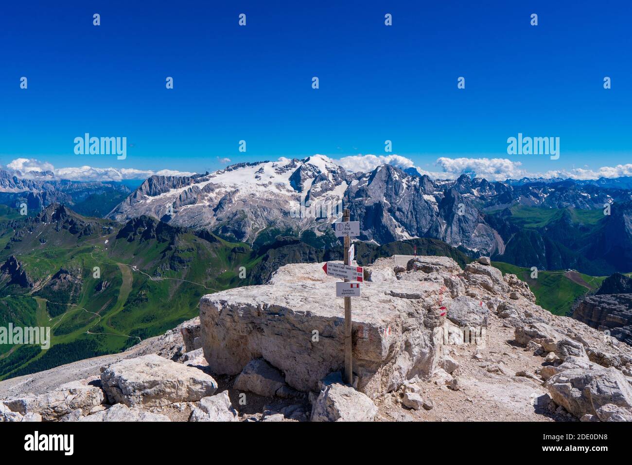 Marmolada massif, Dolomiti, Itay. Beautiful view over the Marmolada ...