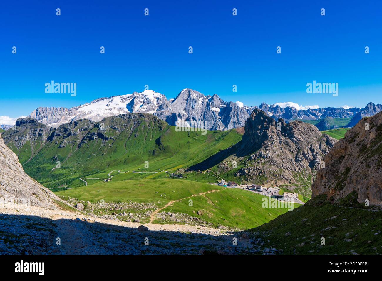 Marmolada massif, Dolomiti, Itay. Beautiful view over the Marmolada ...