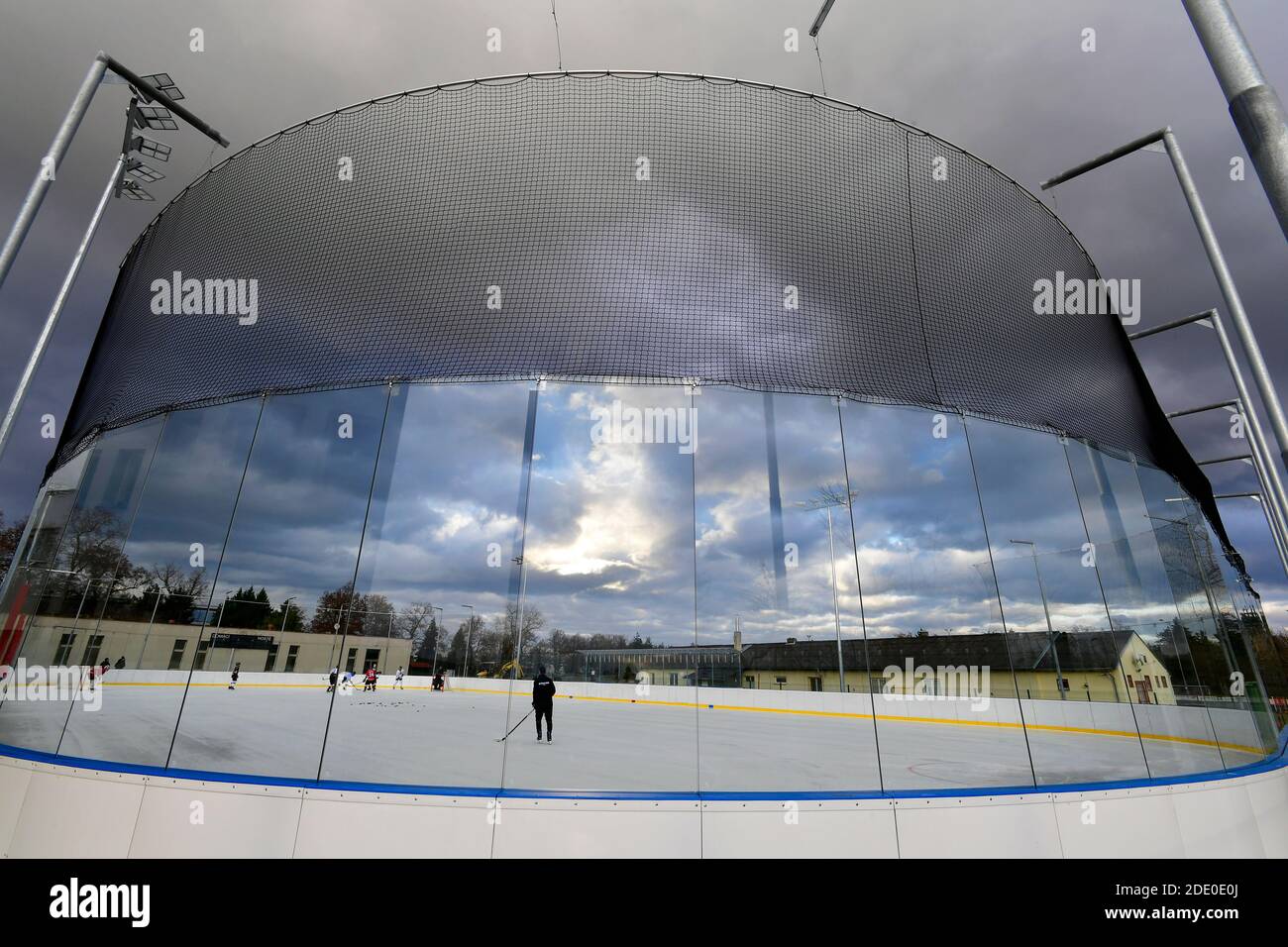 small ice-hockey open air ice rink Stock Photo - Alamy