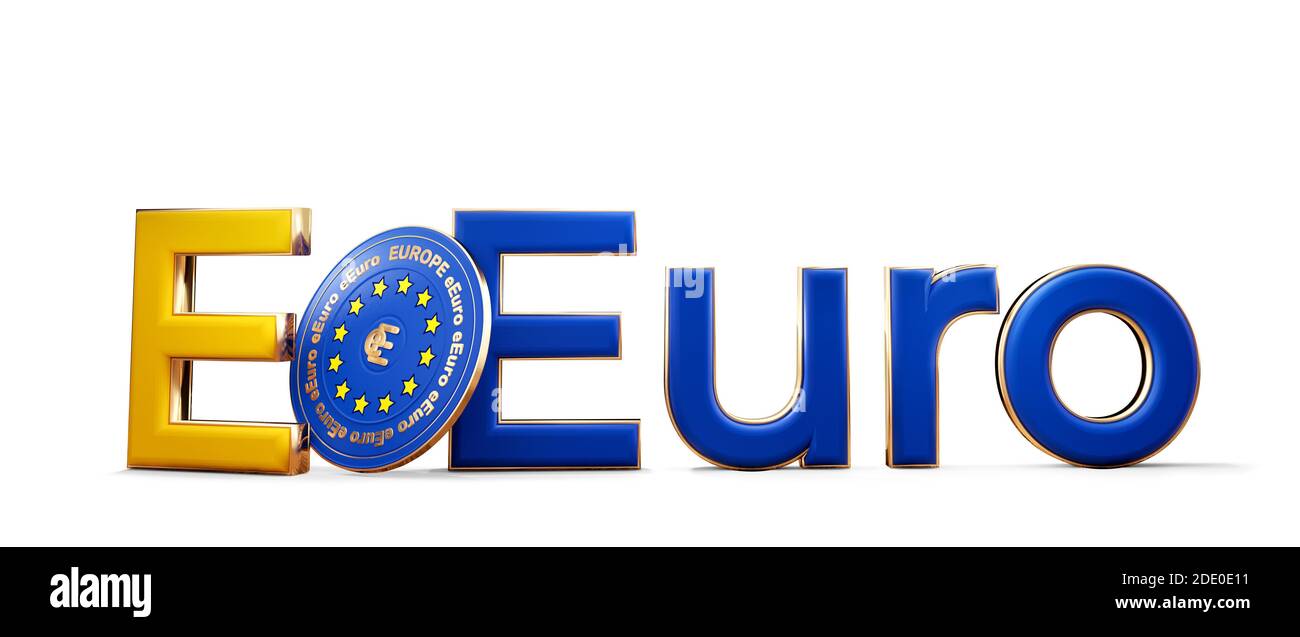 e-euro digital concept of Europe. digital currency of Europe creative ...