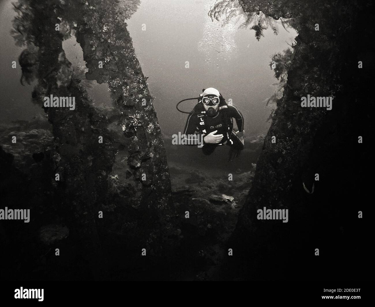 USS Liberty shipwreck, Tulamben beach, Bali Island, Indonesia Stock ...