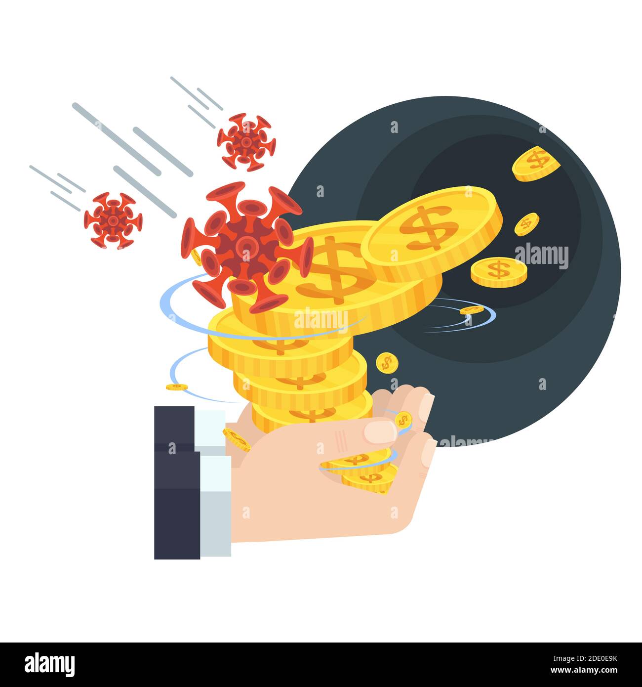 Money flies out of hands into a black hole Stock Vector Image & Art - Alamy