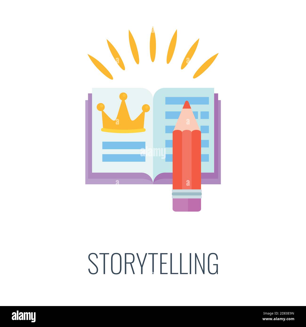 Brand storytelling icon. Flat vector cartoon illustration Stock Vector ...