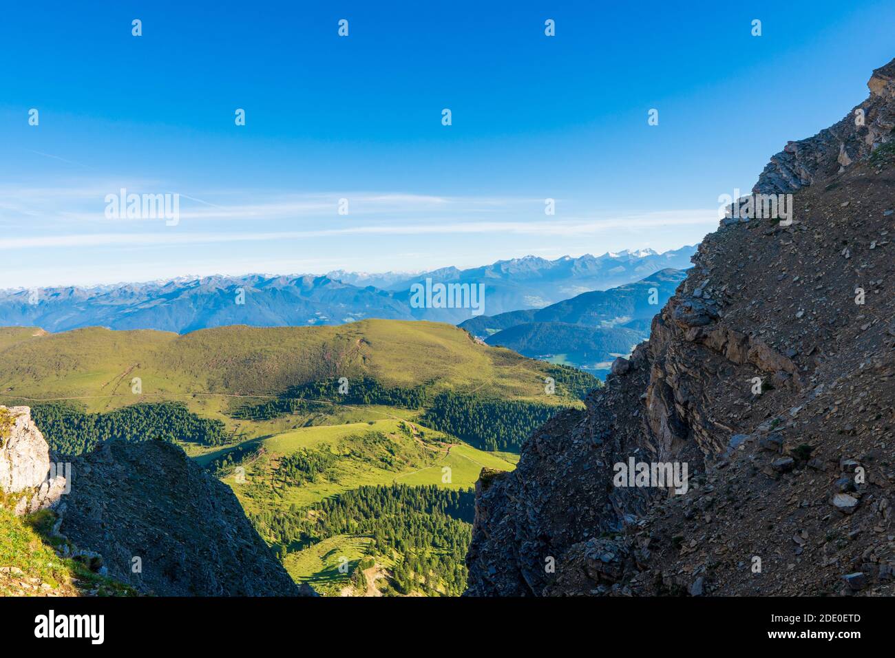 Beautiful alpine countryside. Awesome Alpine landscape with traditional ...