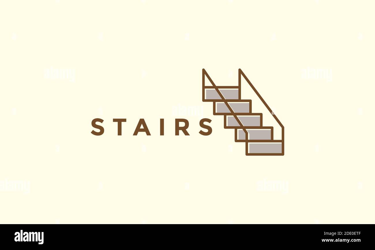 simple stairs line modern logo vector icon design illustration Stock ...