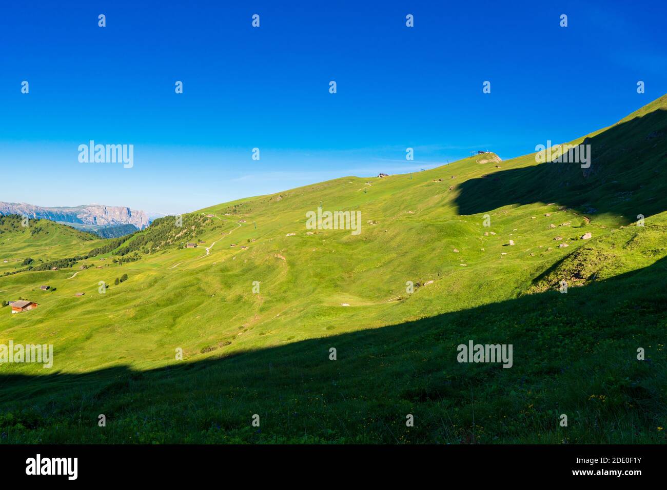Beautiful alpine countryside. Awesome Alpine landscape with traditional ...
