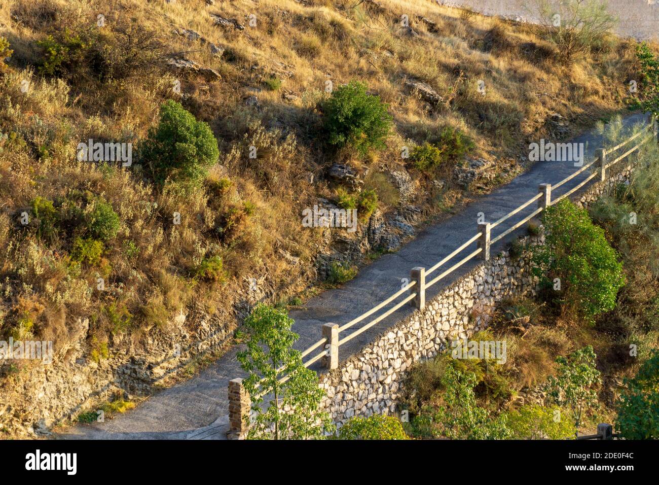 small path with wooden fence Stock Photo - Alamy