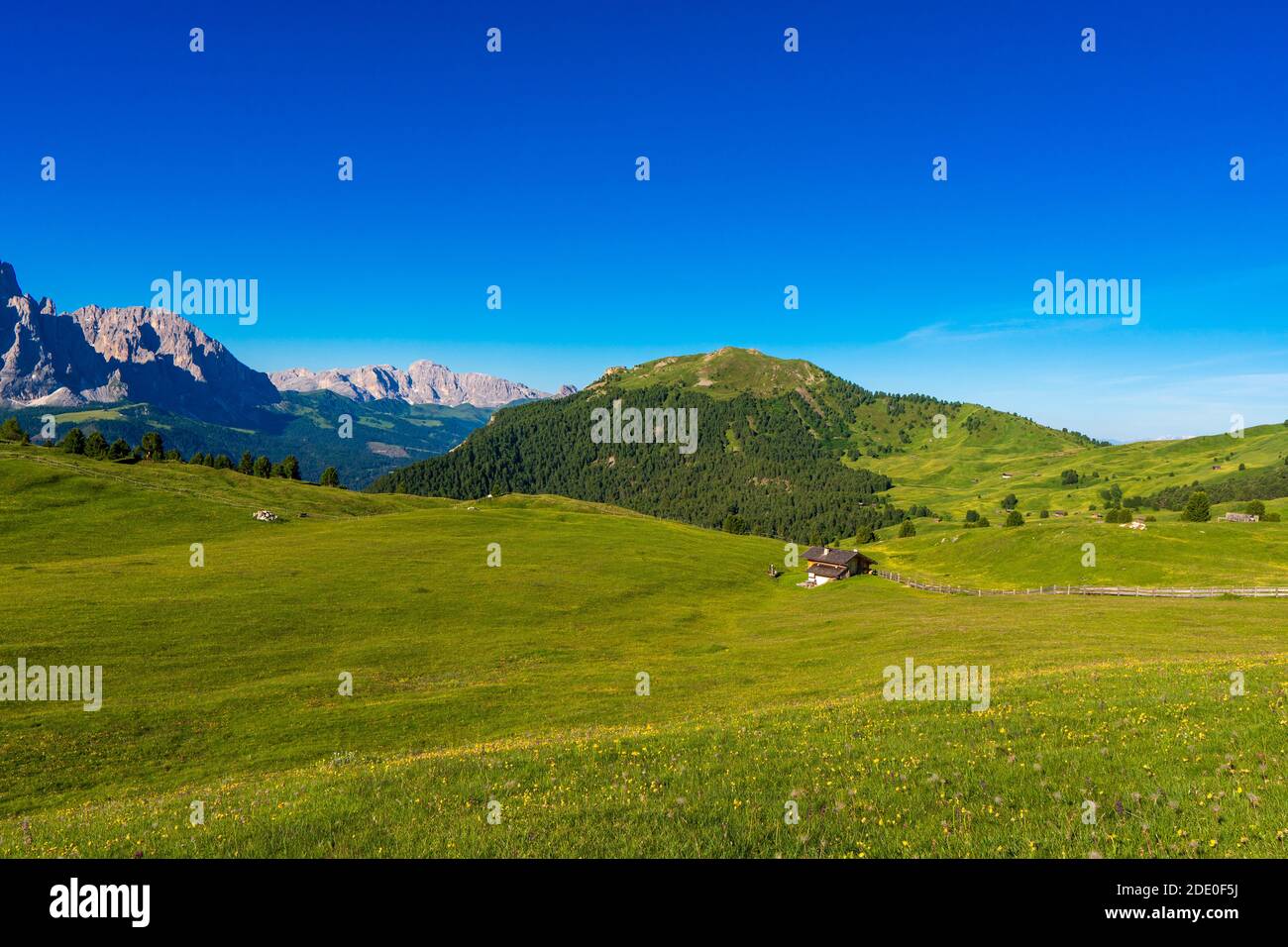 Beautiful alpine countryside. Awesome Alpine landscape with traditional ...
