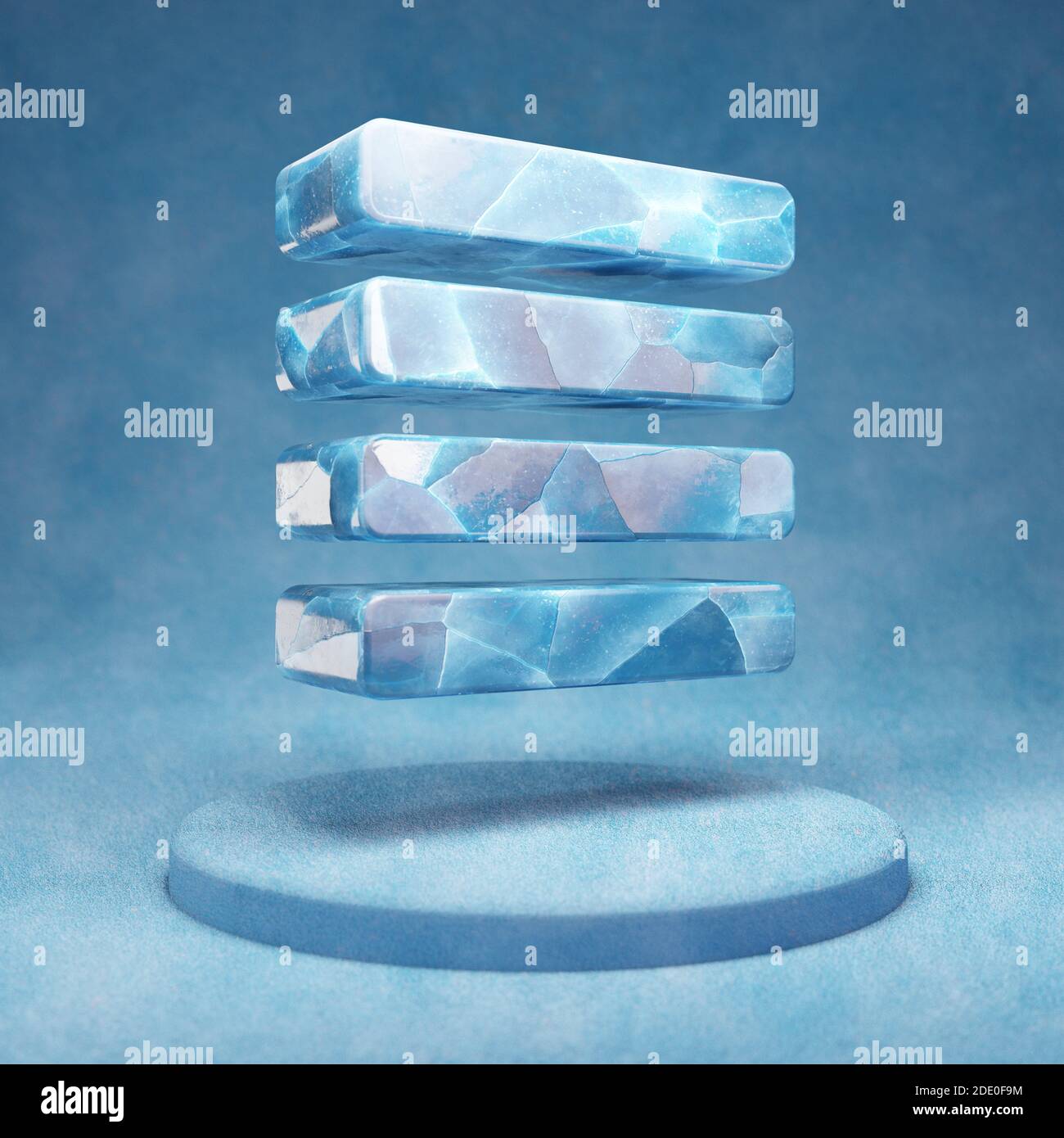 Text Align Justify icon. Cracked blue Ice Text Align Justify symbol on ...