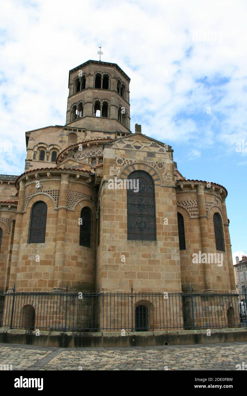 saint-austremoine abbey church in issoire in auvergne (france Stock ...