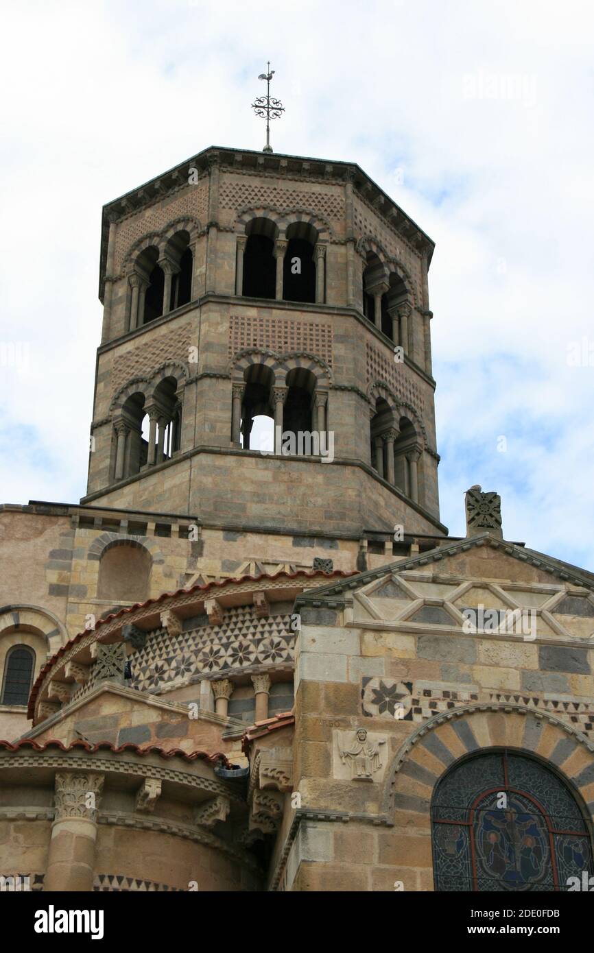 saint-austremoine abbey church in issoire in auvergne (france Stock ...
