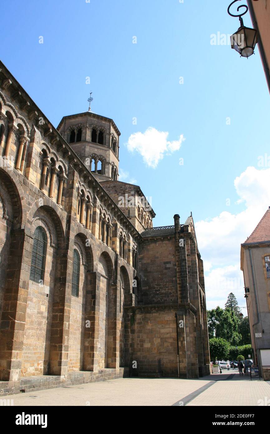 saint-austremoine abbey church in issoire in auvergne (france Stock ...