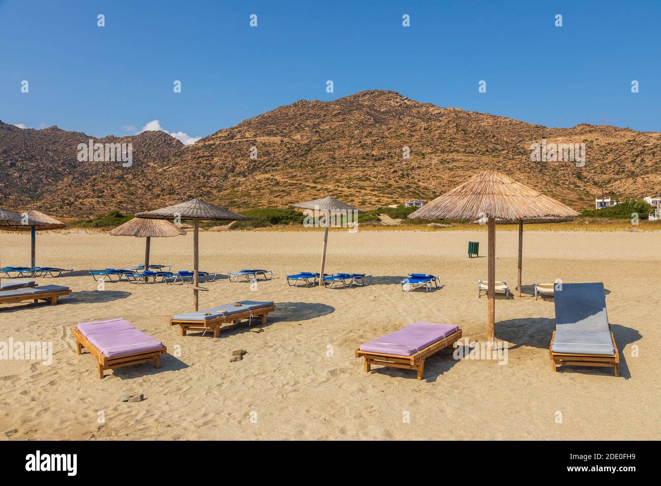Ios Island, Greece- 21 September 2020: View to the popular Manganari ...