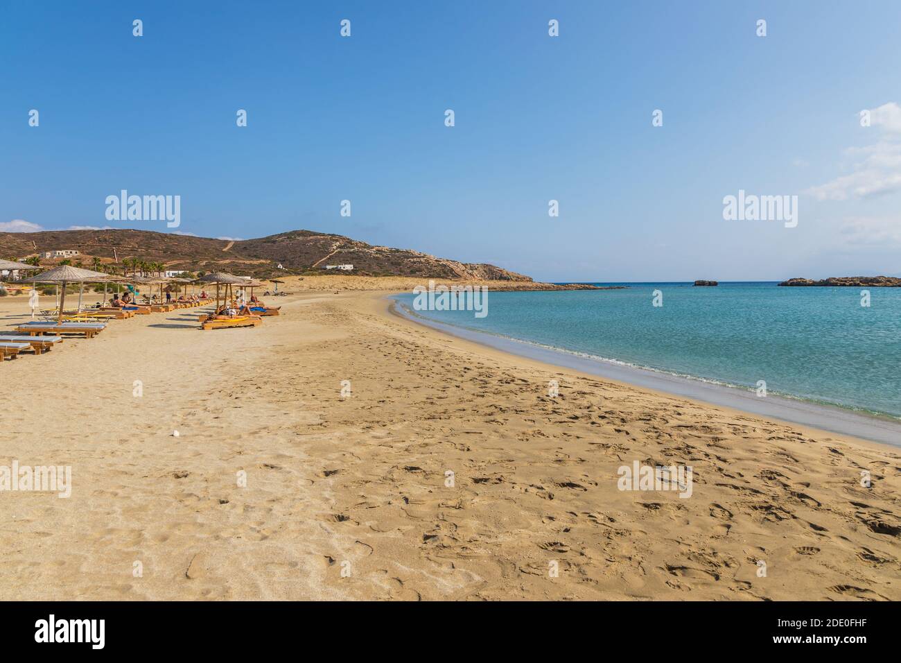 Ios Island, Greece- 21 September 2020: View to the popular Manganari ...