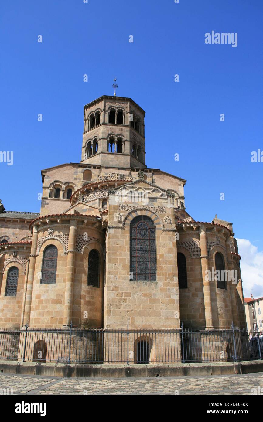 saint-austremoine abbey church in issoire in auvergne (france Stock ...