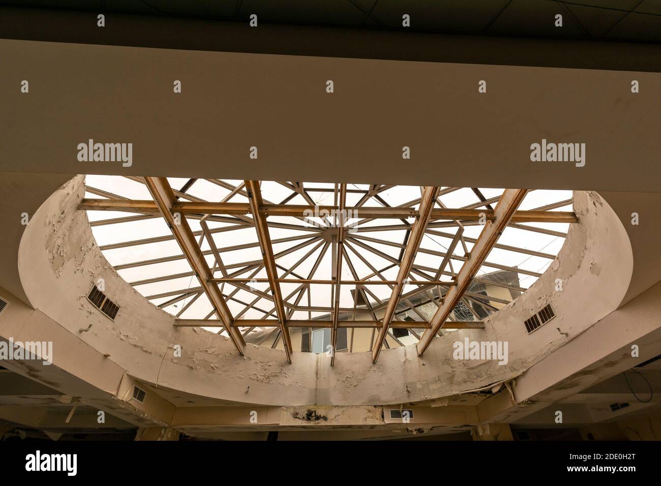 Skylight in Lobby of Abandoned Nevele Grand Resort Hotel Stock Photo ...