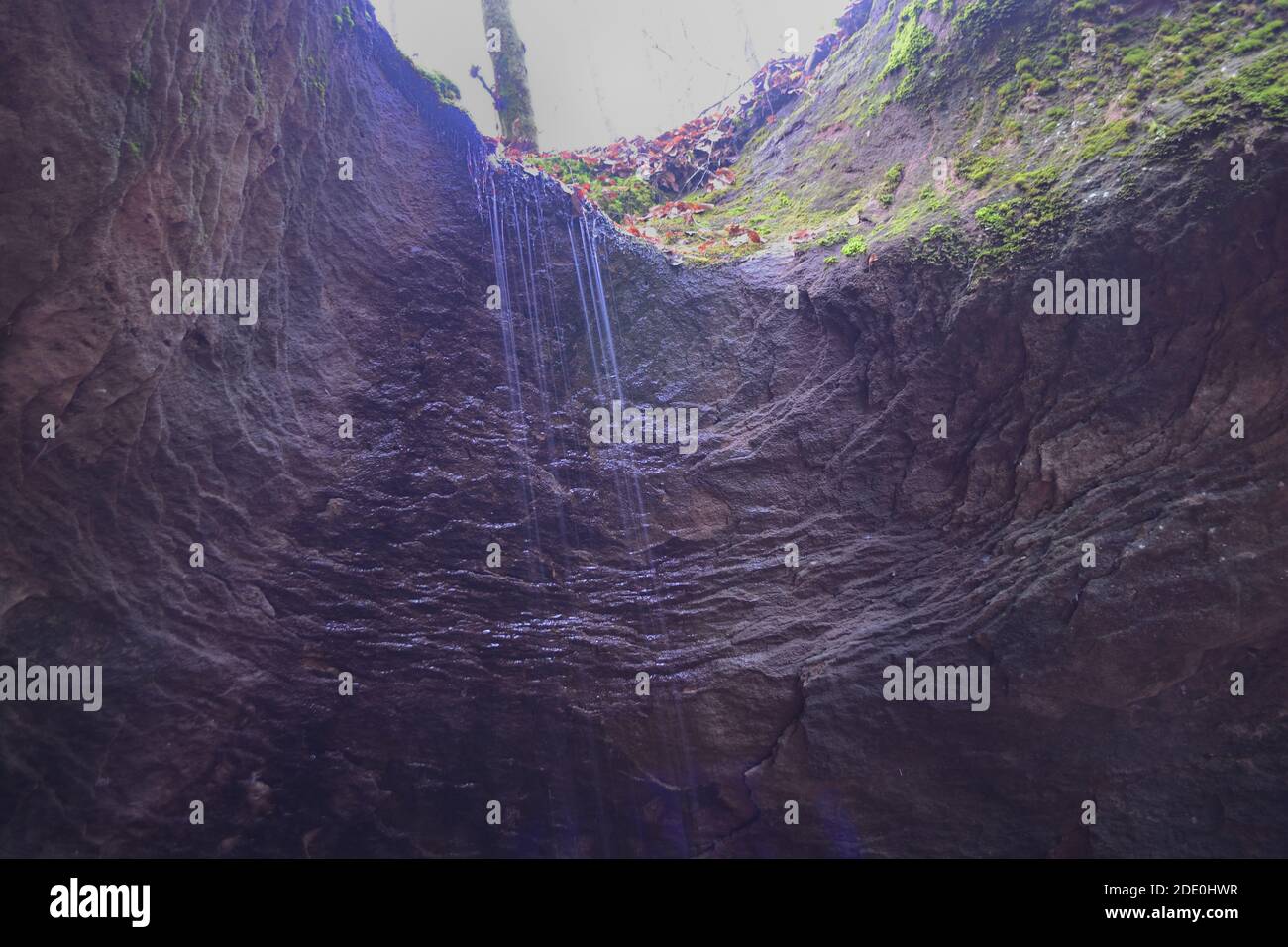 Cave in the swabian forest in South of Germany near Murrhardt with ...