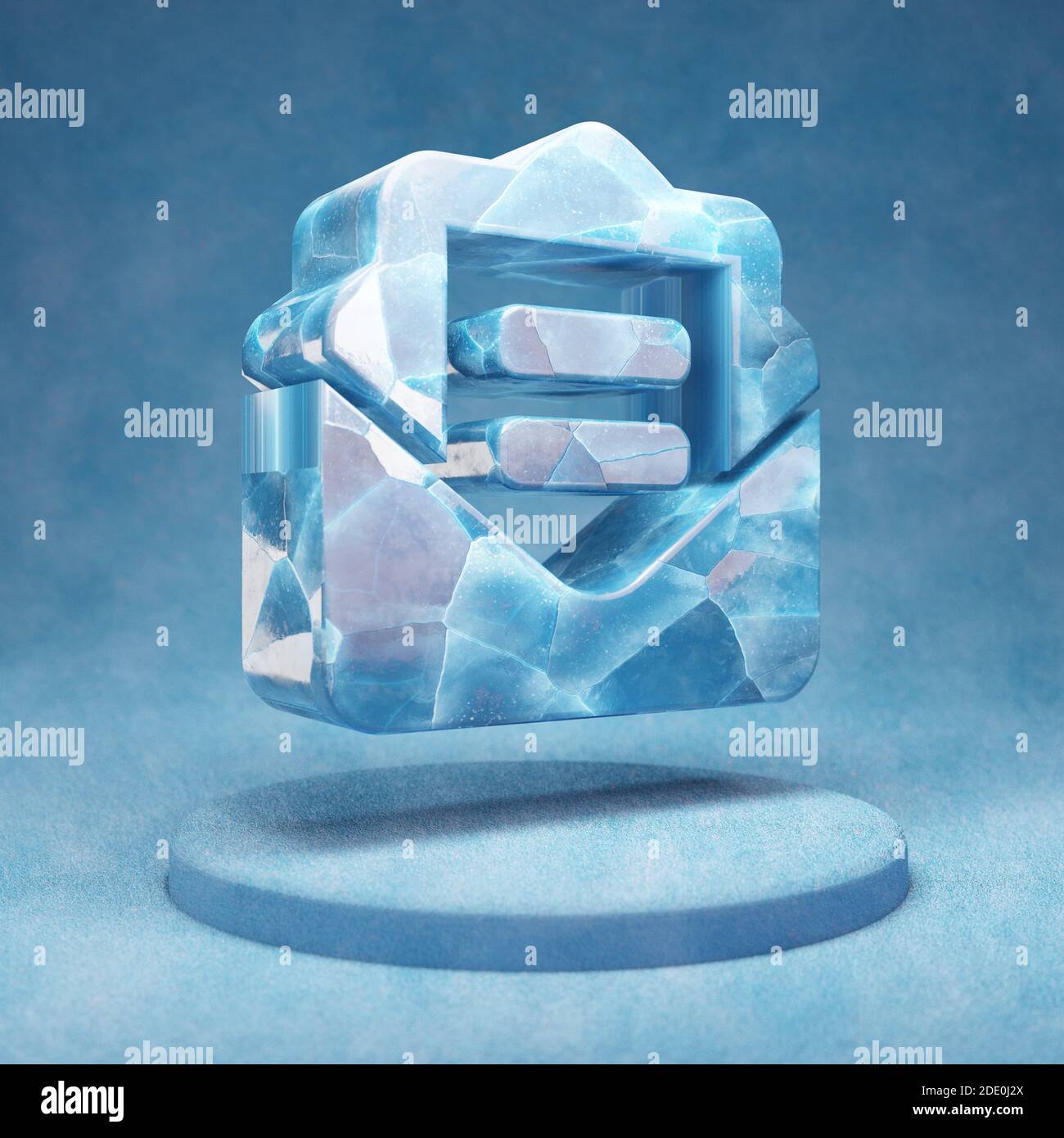 Envelope Open Text icon. Cracked blue Ice Envelope Open Text symbol on ... Envelope Open Text icon. Cracked blue Ice Envelope Open Text symbol on ...