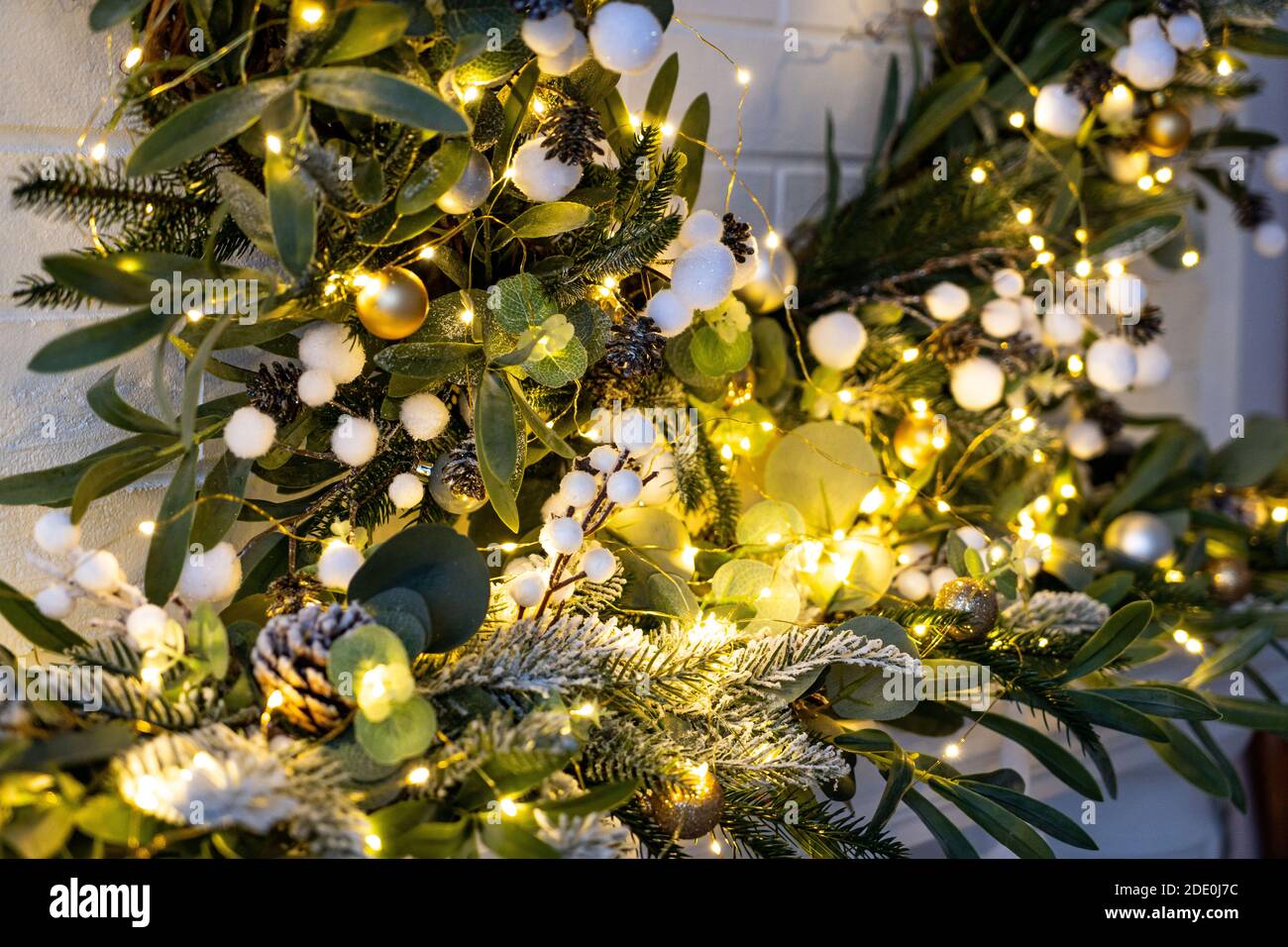 Decorated Christmas room with beautiful fir tree Stock Photo - Alamy