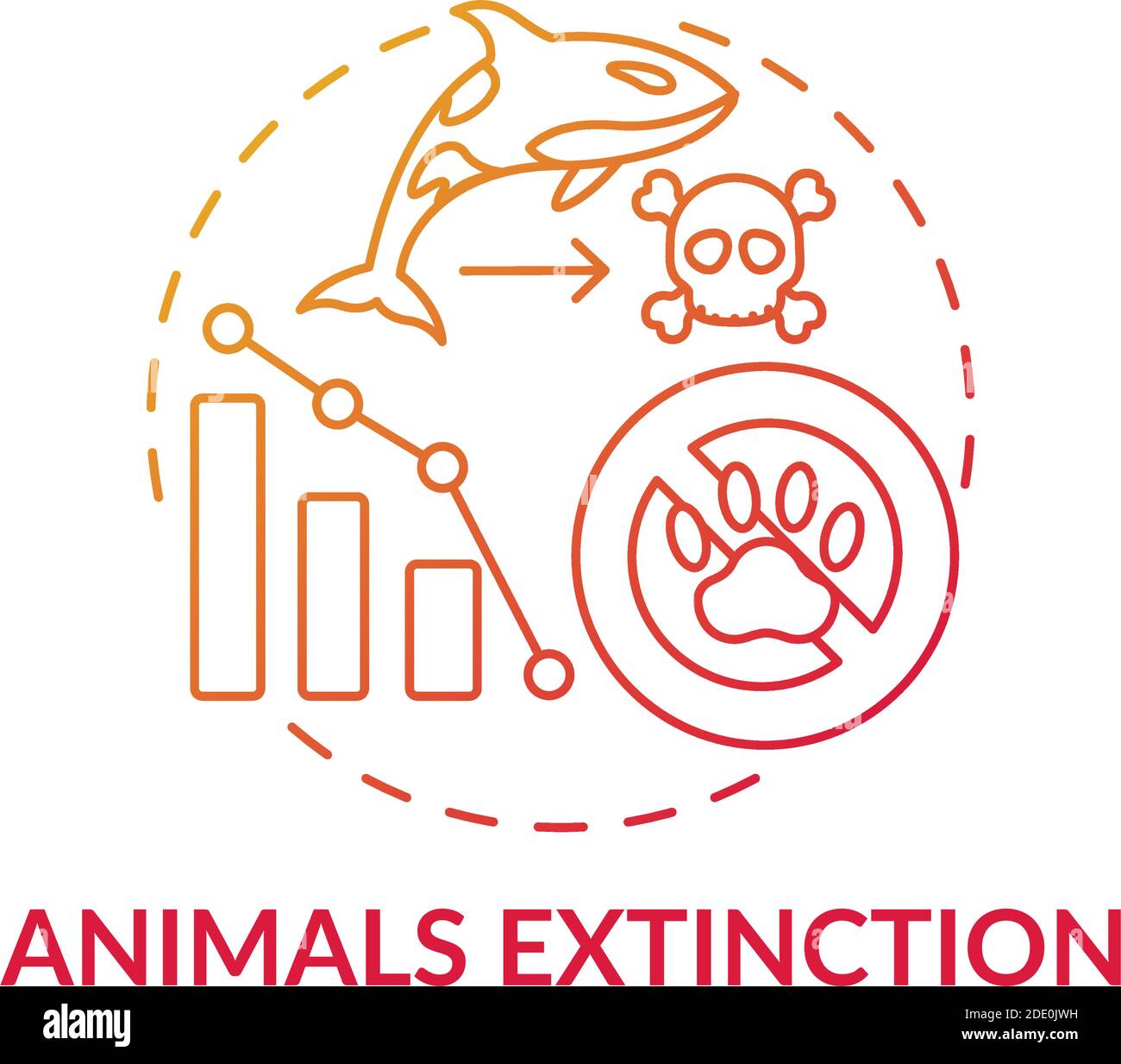 Animals extinction red gradient concept icon Stock Vector Image & Art ...