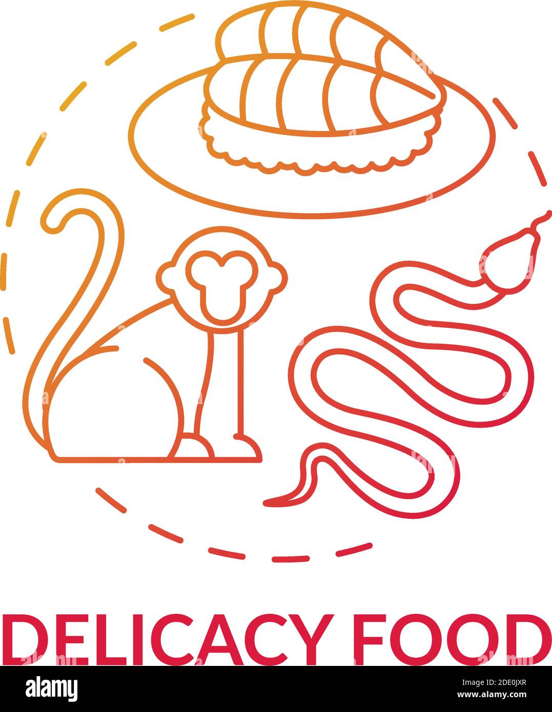 Delicacy food red gradient concept icon Stock Vector Image & Art - Alamy