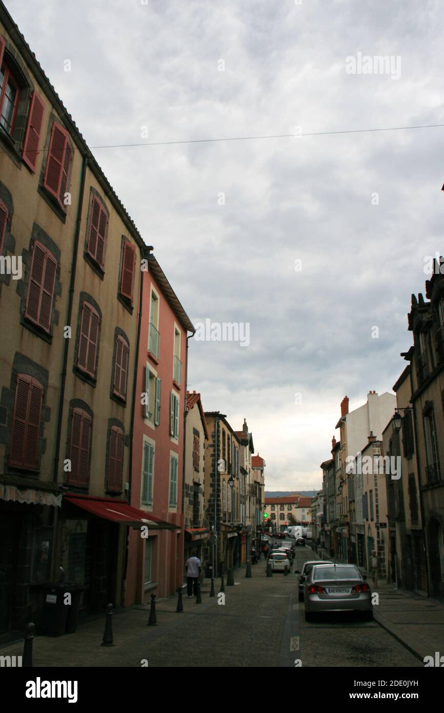 street and houses in clermont-ferrand Stock Photo - Alamy