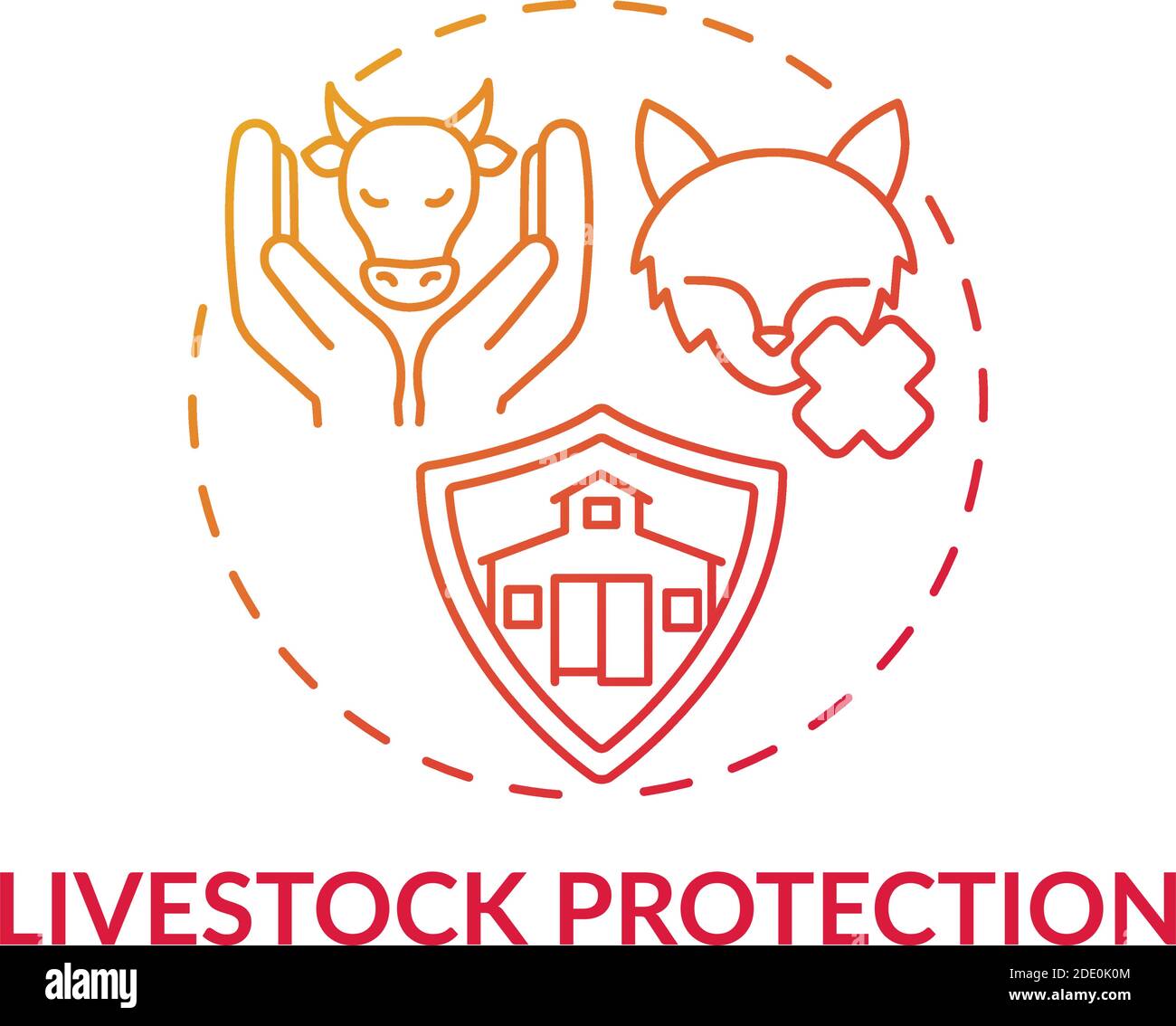 Livestock protection red gradient concept icon Stock Vector Image & Art ...