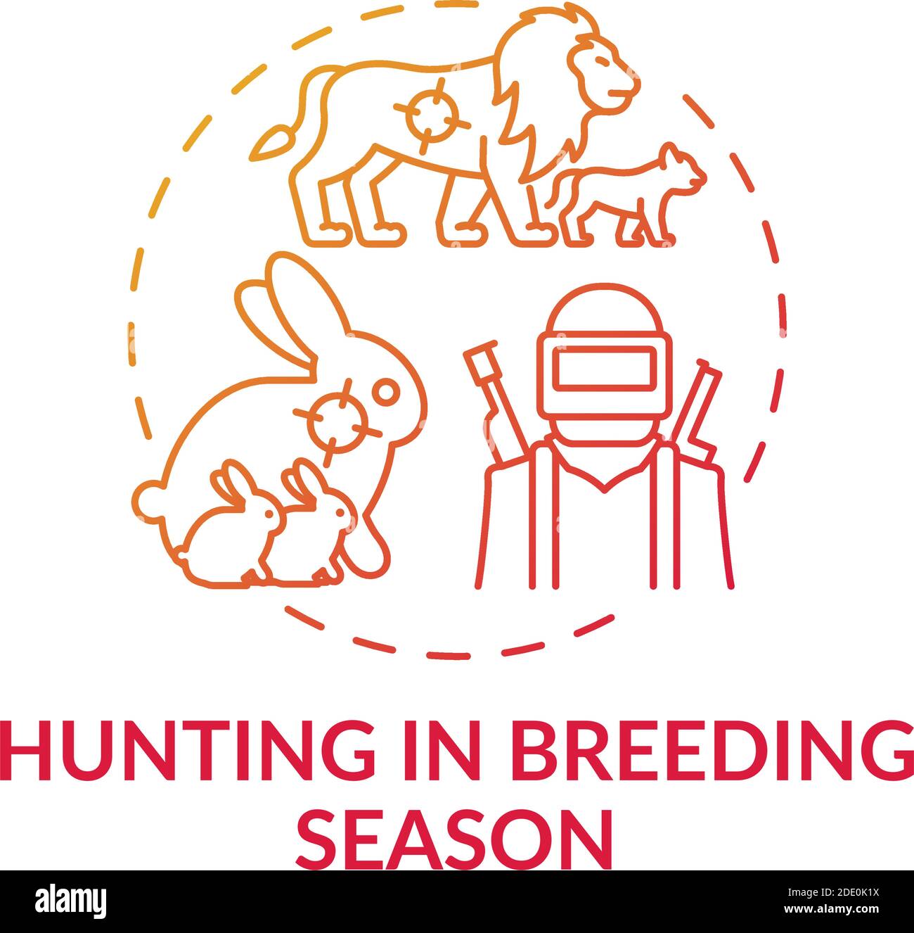 Hunting in breeding season red gradient concept icon Stock Vector Image ...