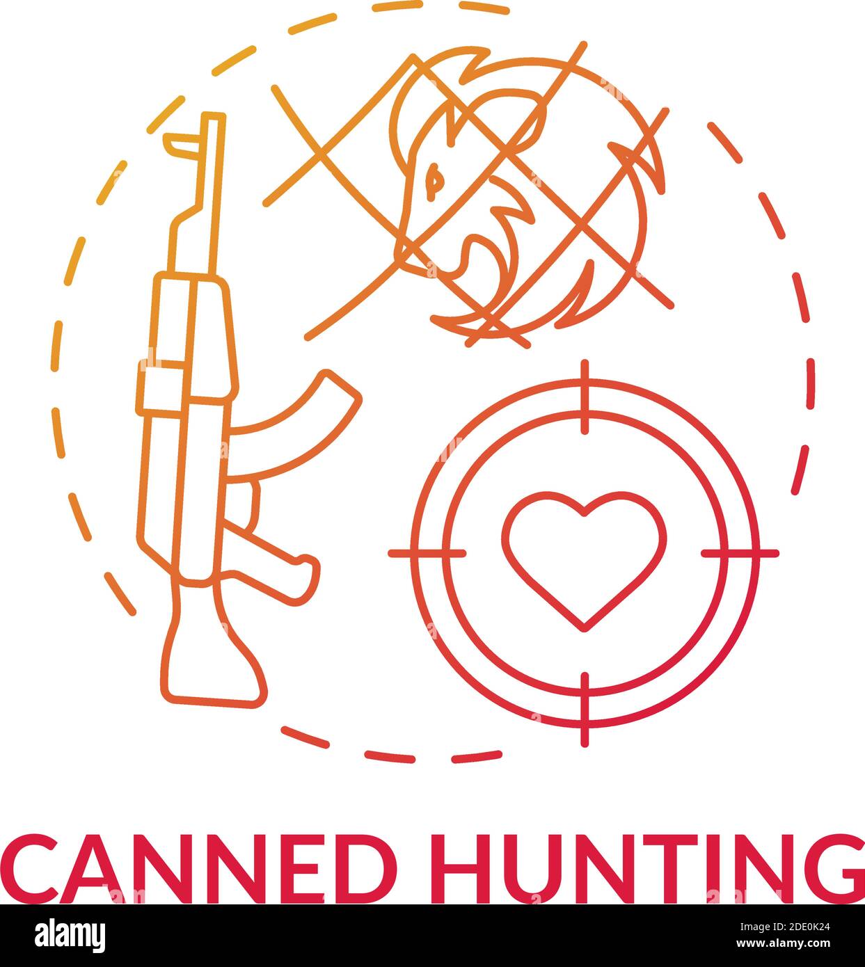 Canned hunting red gradient concept icon Stock Vector Image & Art - Alamy