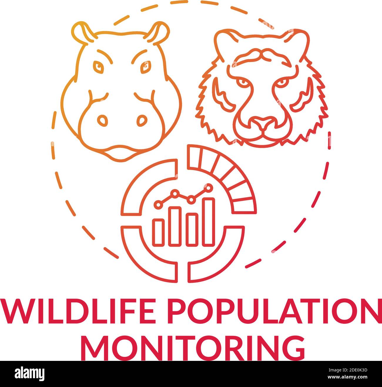Wildlife population monitoring red gradient concept icon Stock Vector ...