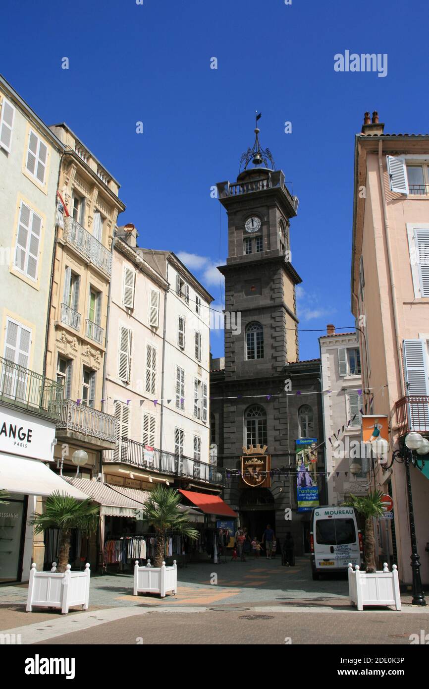 clock tower in issoire in auvergne (france Stock Photo - Alamy