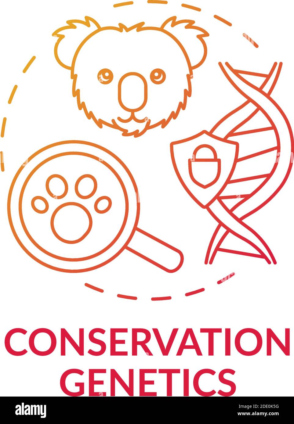 Conservation genetics red gradient concept icon Stock Vector Image ...