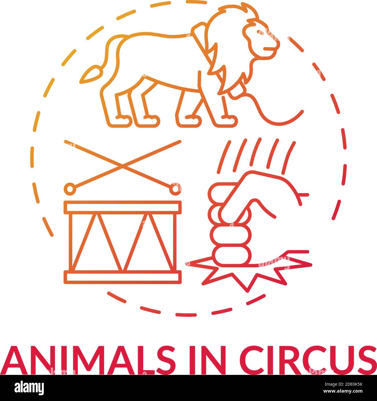 Animals in circuses red gradient concept icon Stock Vector Image & Art ...