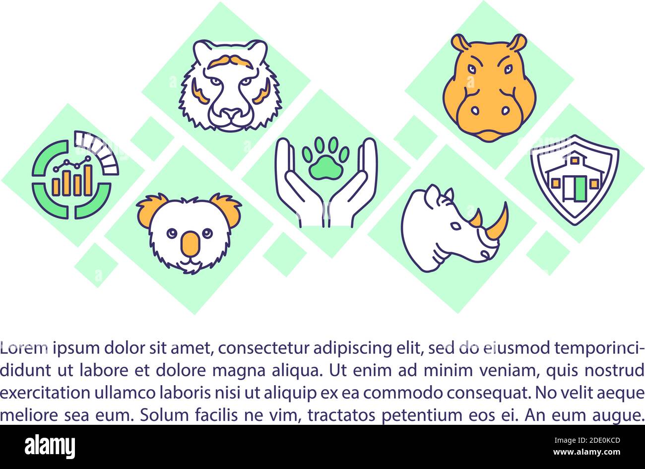 Wildlife populations protection and restoring concept icon with text ...