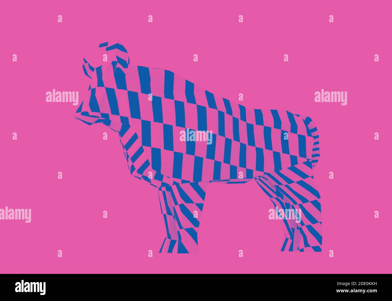 Abstract Striped Bull, a symbol of the new year 2021, 3d render Stock ...