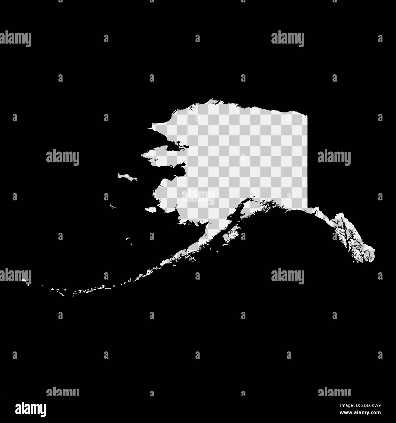 Alaska US state stencil map. Laser cutting template on transparent ...
