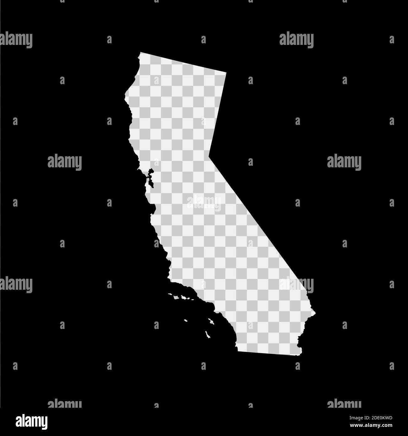 California US state stencil map. Laser cutting template on transparent ...