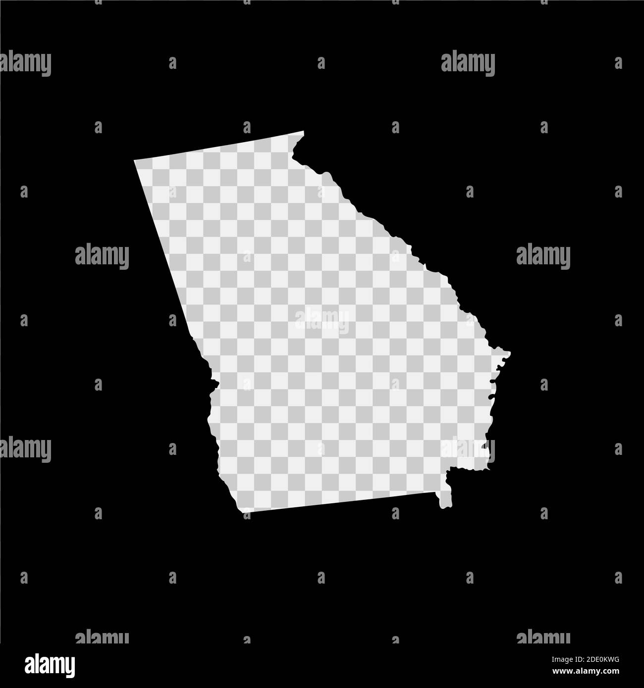 Georgia US state stencil map. Laser cutting template on transparent ...