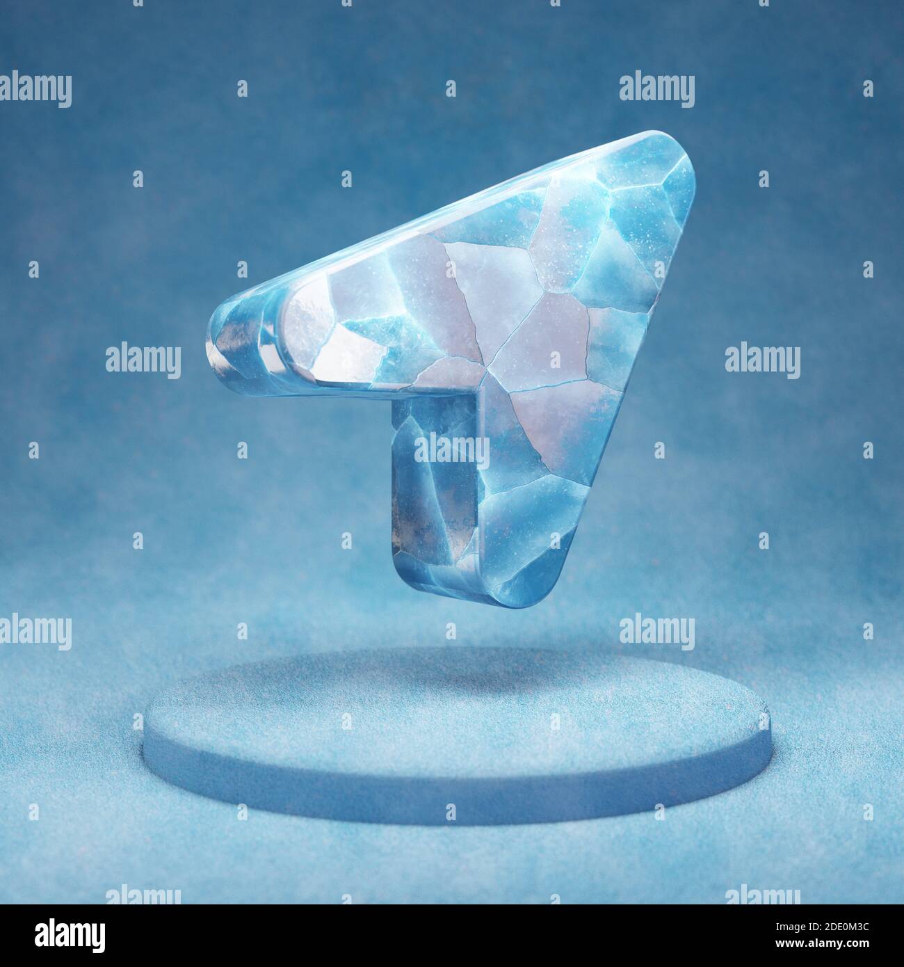 Location Arrow icon. Cracked blue Ice Location Arrow symbol on blue ...