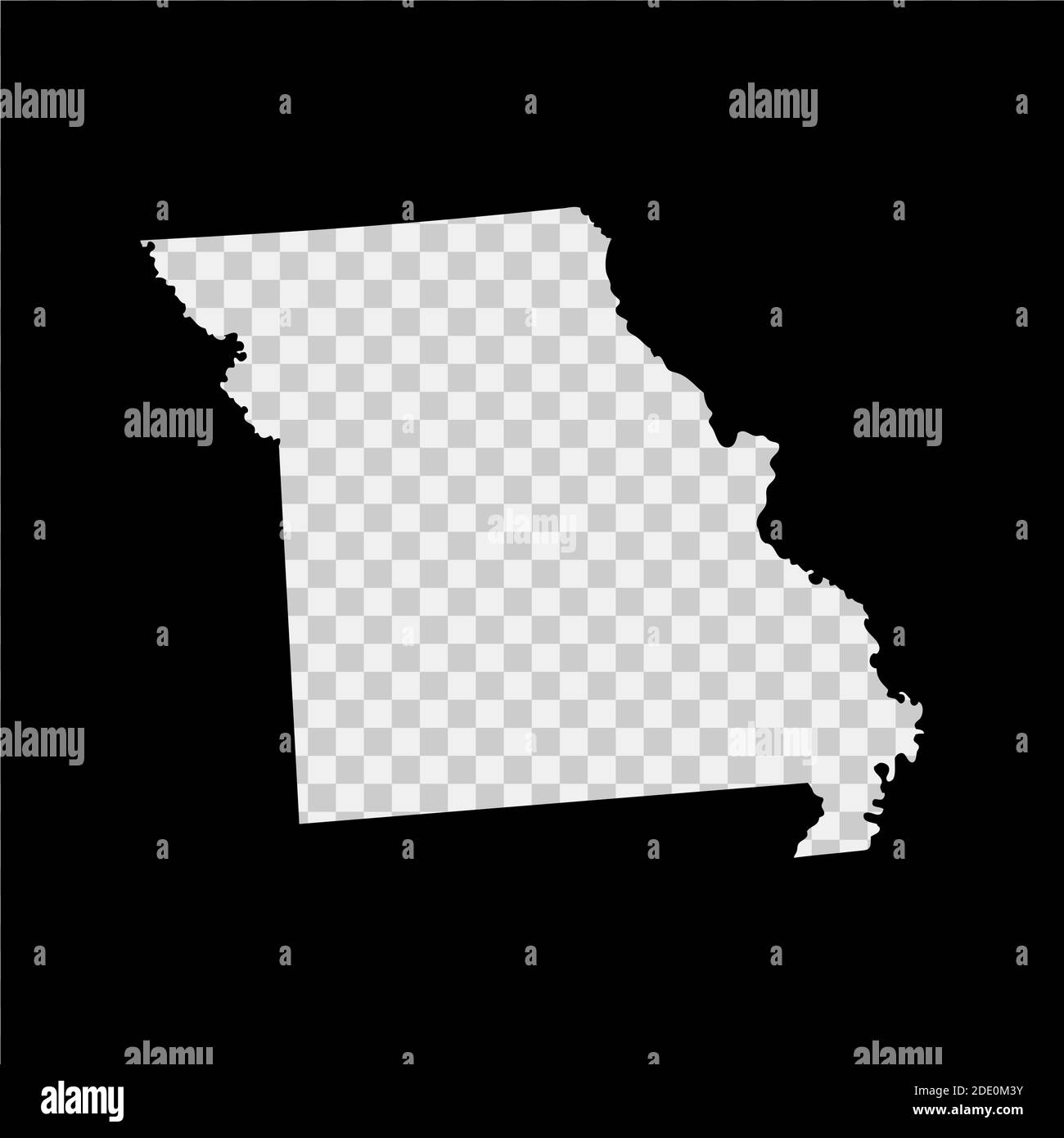 Missouri US state stencil map. Laser cutting template on transparent ...