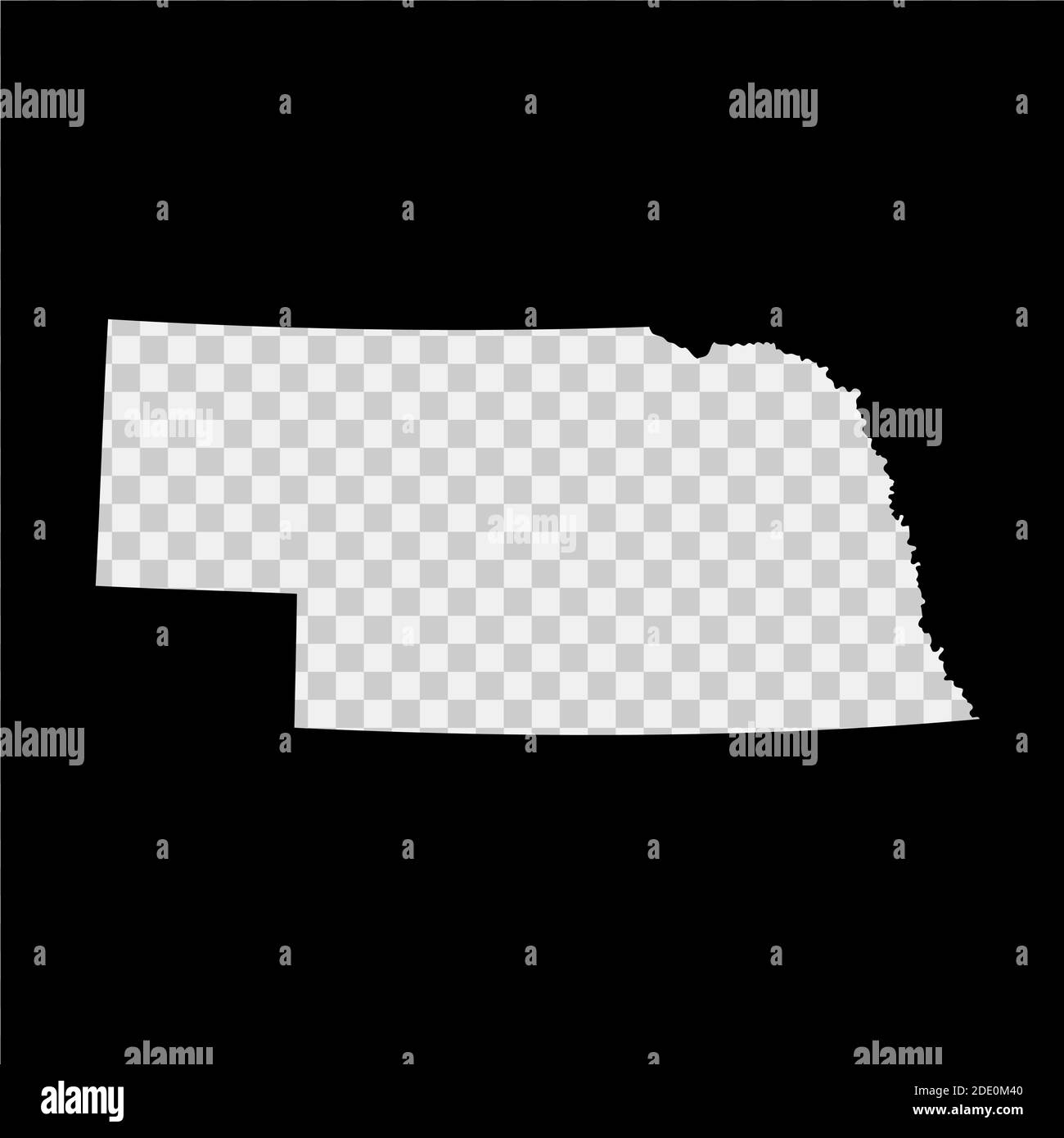 Nebraska US state stencil map. Laser cutting template on transparent ...