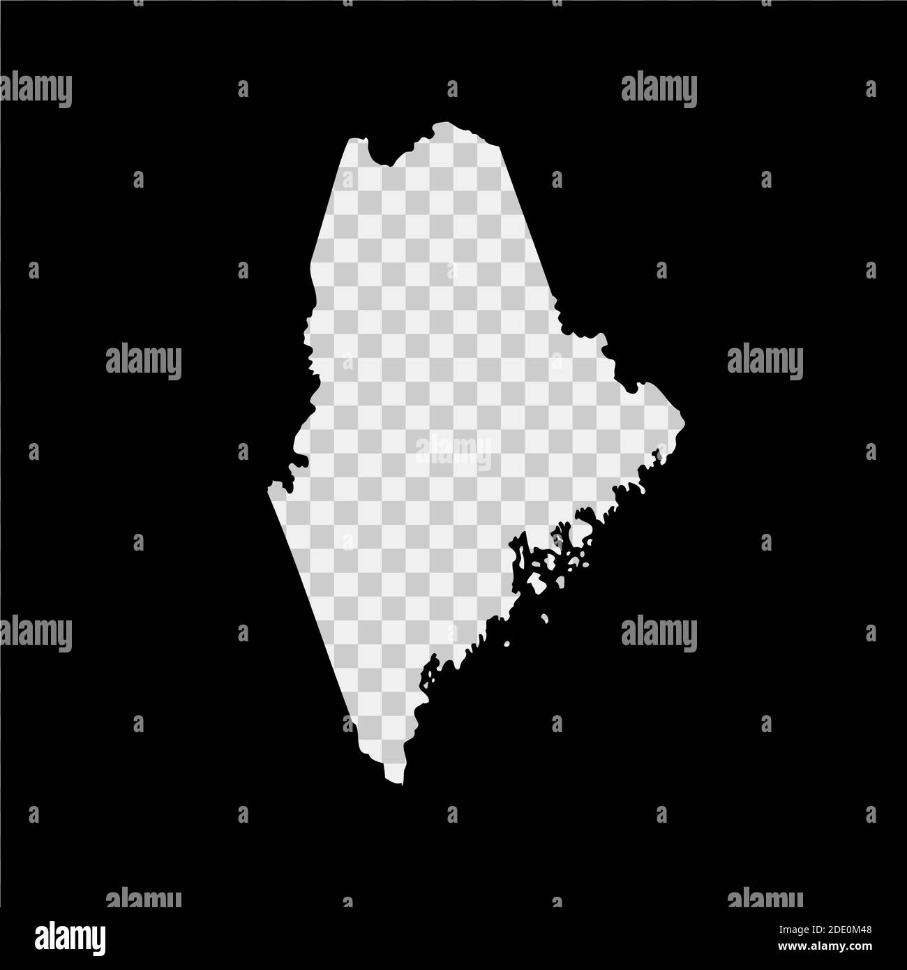 Maine US state stencil map. Laser cutting template on transparent ...