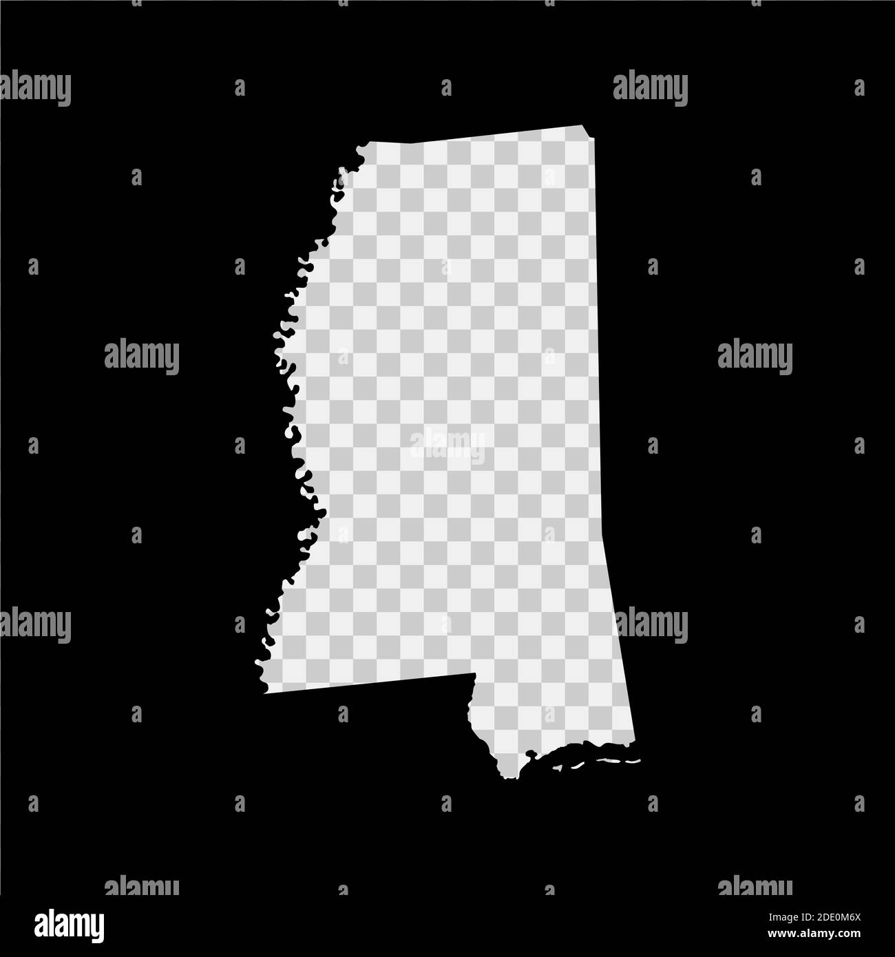 Mississippi US state stencil map. Laser cutting template on transparent ...