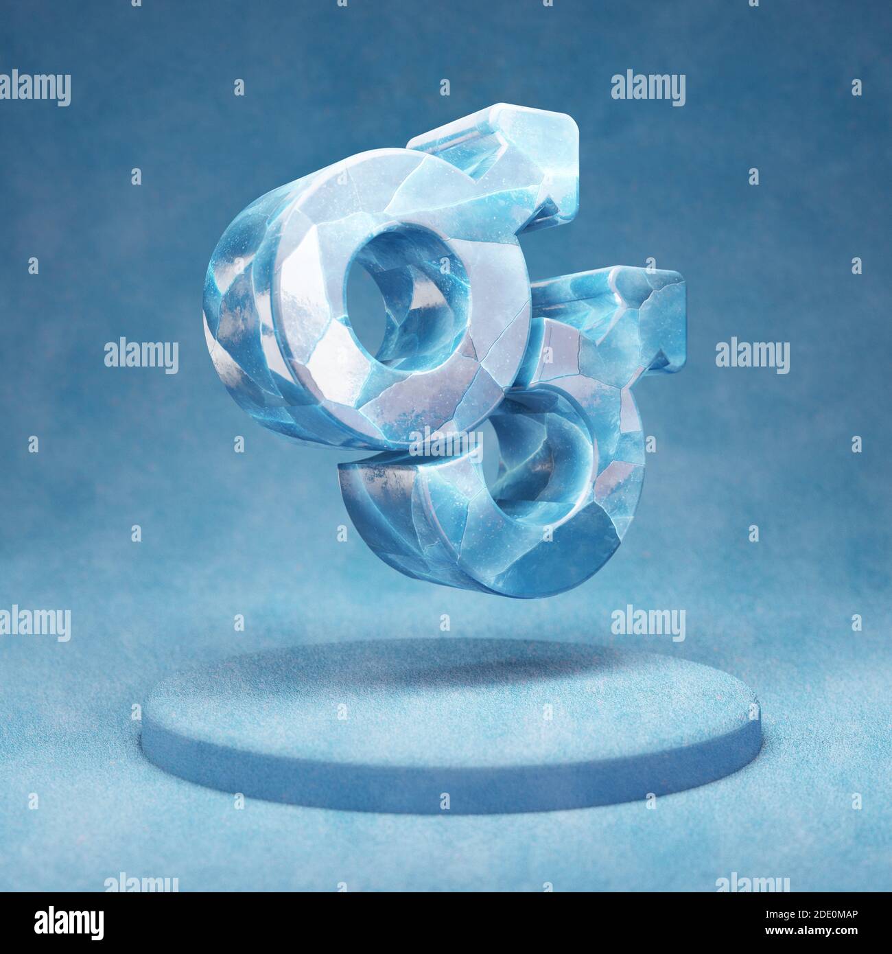 Mars Double icon. Cracked blue Ice Mars Double symbol on blue snow ...