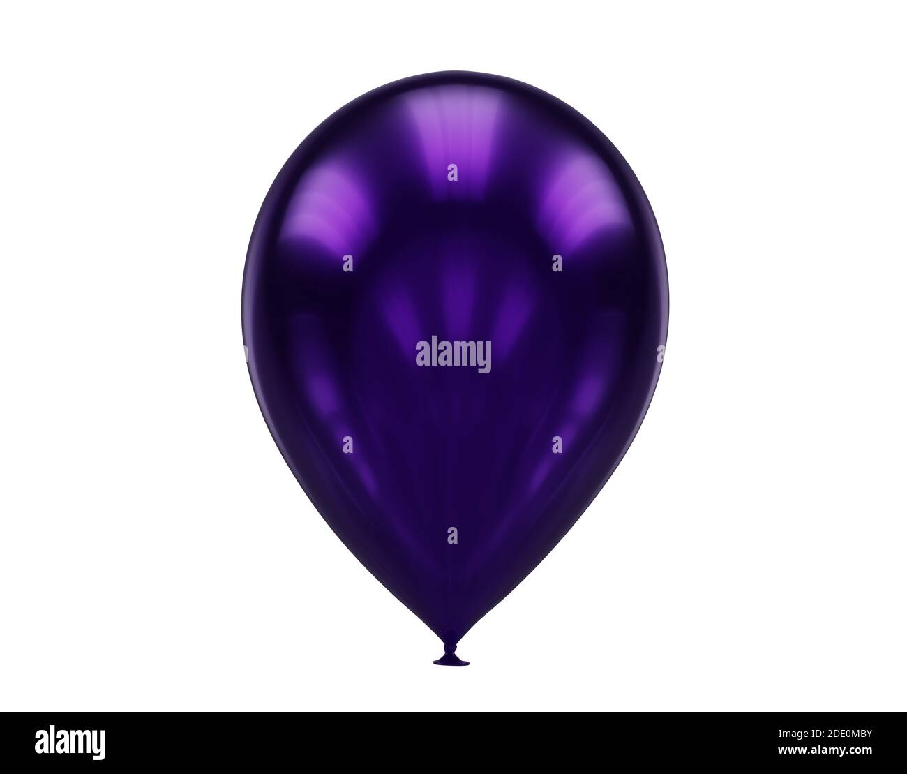 one violet balloon close up isolated on white, 3d render Stock Photo ...